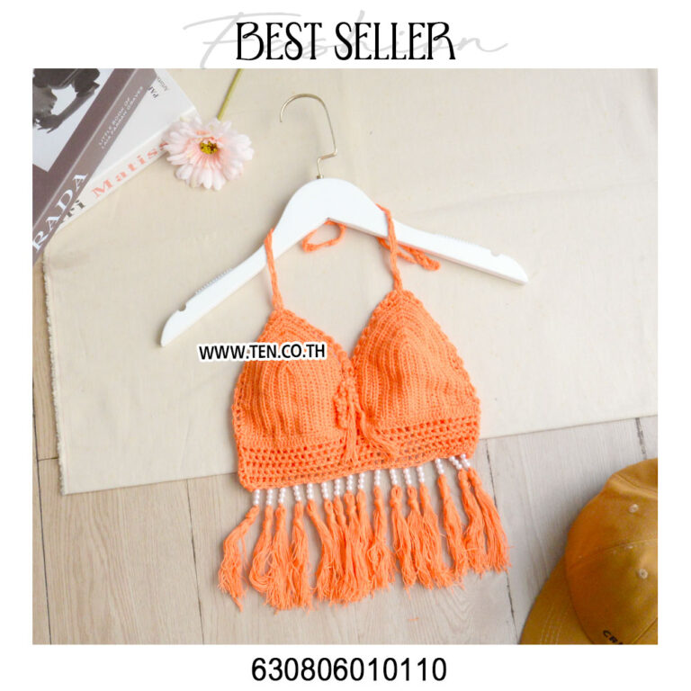 Boho Crochet Bikini with Sequin Fringe - Handmade Fashion